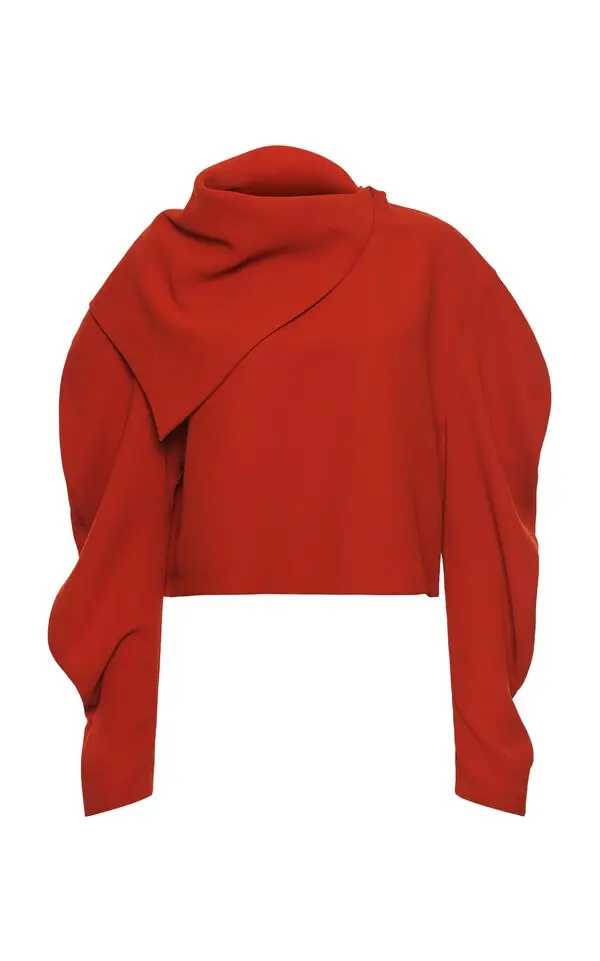 A.W.A.K.E. Mode Draped Crepe Top