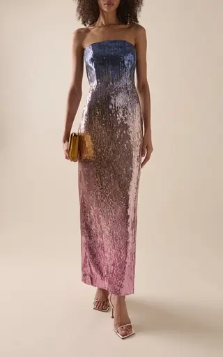 Elie Saab Sequined Tulle Midi Dress - Multi
