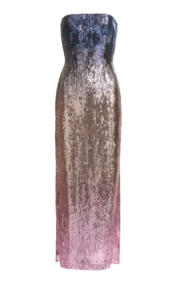 Elie Saab Sequined Tulle Midi Dress - Multi
