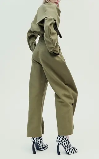 A.W.A.K.E. Mode Draped Cotton-blend Twill Top