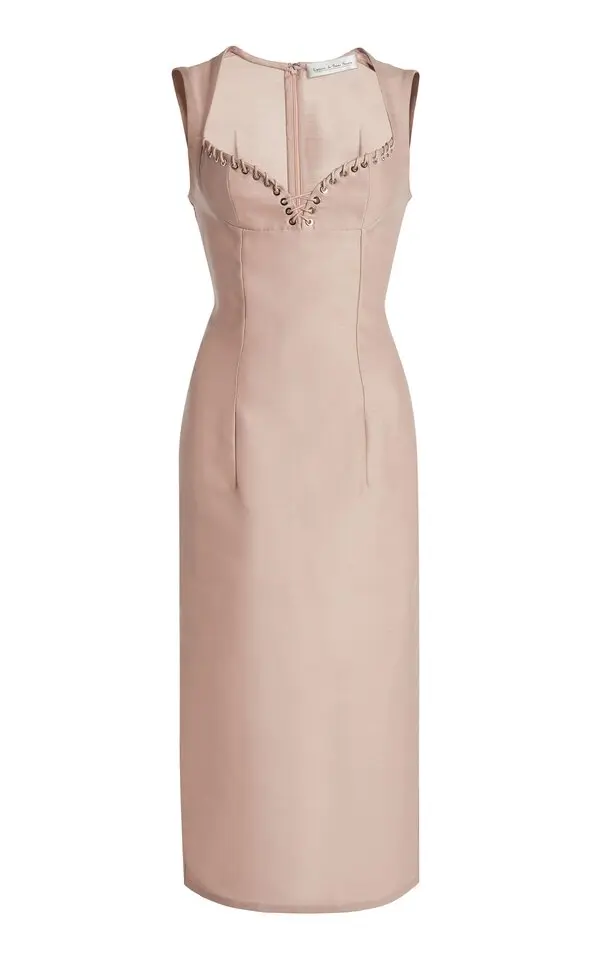 LUDOVIC DE SAINT SERNIN Robin Wool-silk Midi Dress - Pink