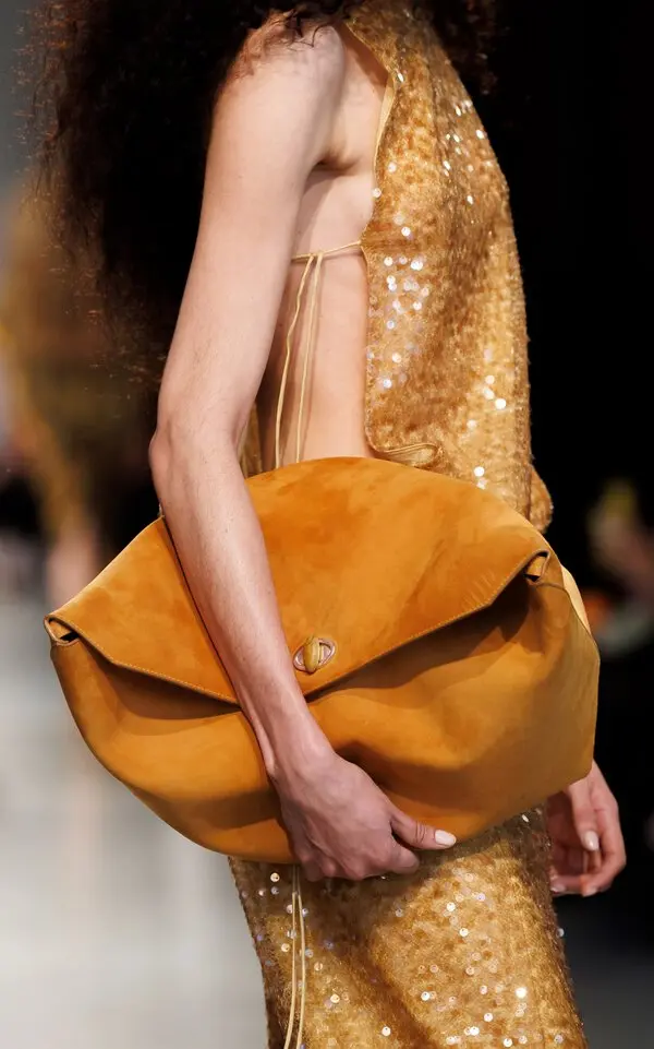 Christopher Esber Turnlock Suede Grande Shoulder Bag