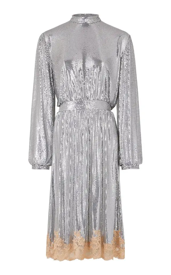metallic knee length dress Rabanne Metallic Knee-Length Dress - Silver