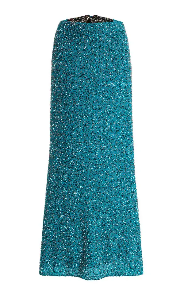 Rabanne Embellished Crepe Midi Skirt