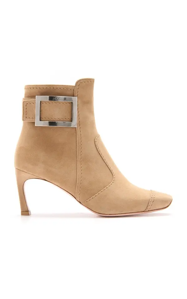 ROGER VIVIER Trompette Suede Ankle Boots - Brown