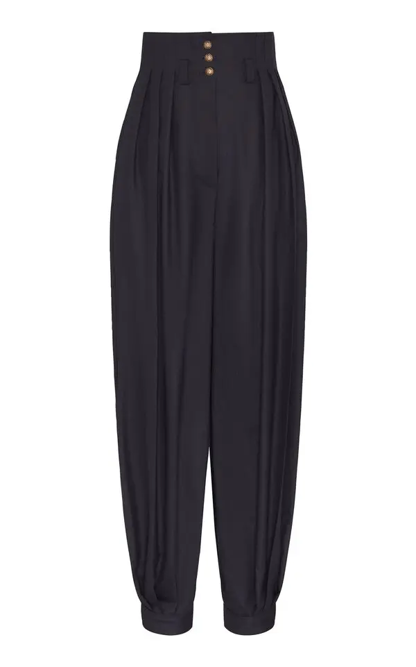 Zimmermann Hypnotic Wool Harem Pants - Black
