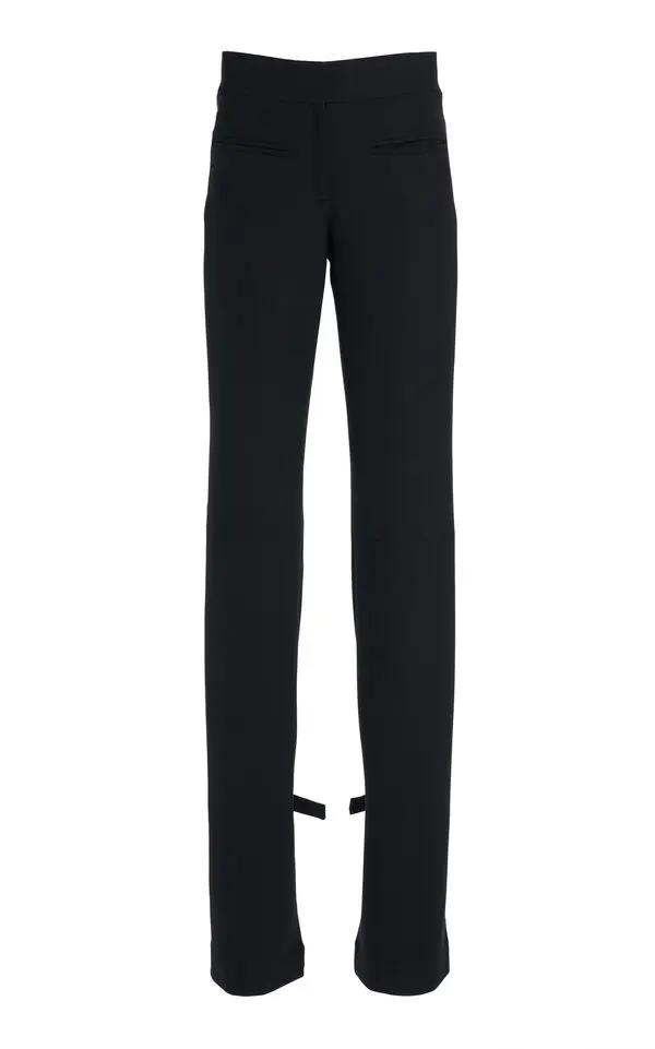 COURREGES Double Hem Polywool Trousers - Black