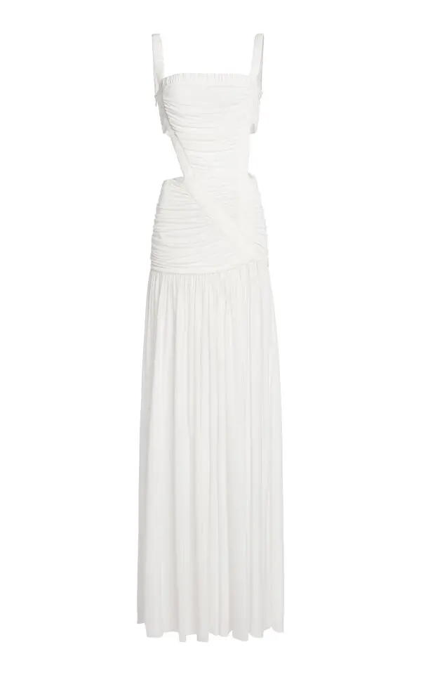 Christopher Esber Orion Seperation Gathered Gown - White