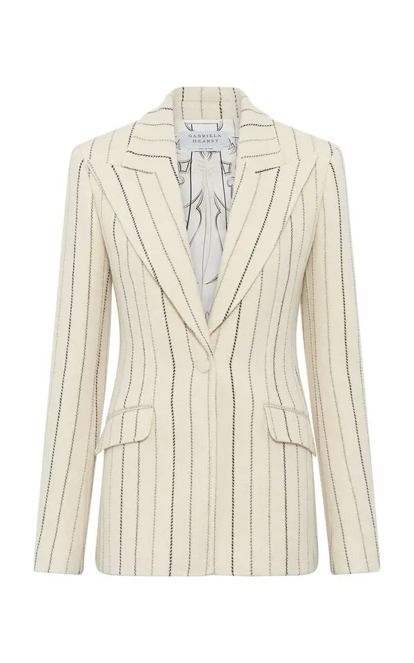 Gabriela Hearst Leiva Striped Wool-cashmere Blazer - Ivory