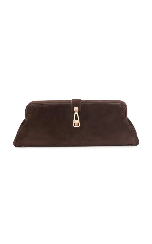 Gabriela Hearst Baguette Suede Clutch