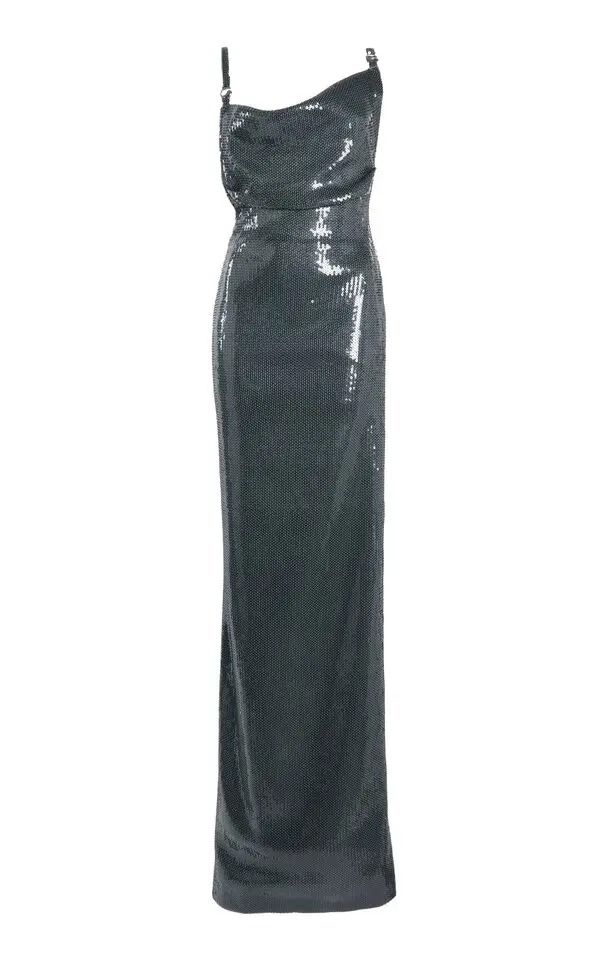 Coperni Ruched Sequin-embellished Gown