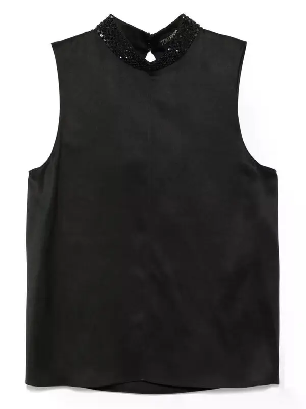 TOM FORD Sleeveless Silk Top - Black