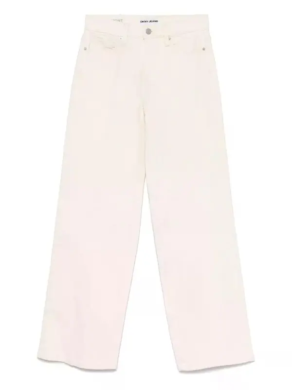 Dkny High-waisted Wide Leg Jeans