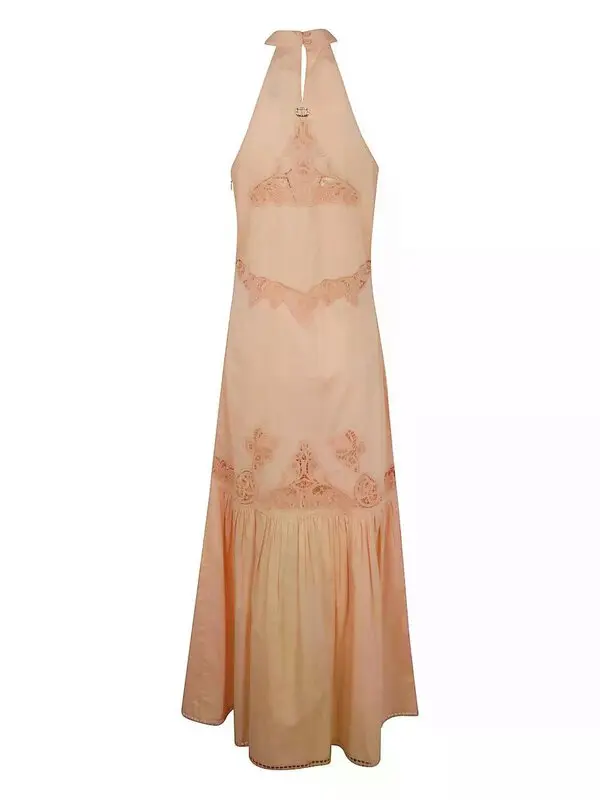 TWINSET Maxi Broderie-anglaise Halterneck Dress