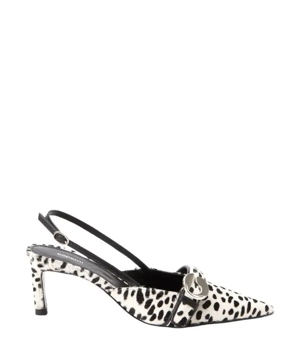 Coperni Belt Slingback Kitten Heels - Black,white