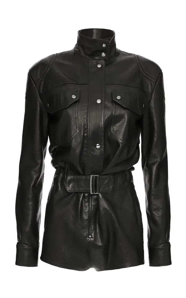 Magda Butrym Belted Leather Bodysuit