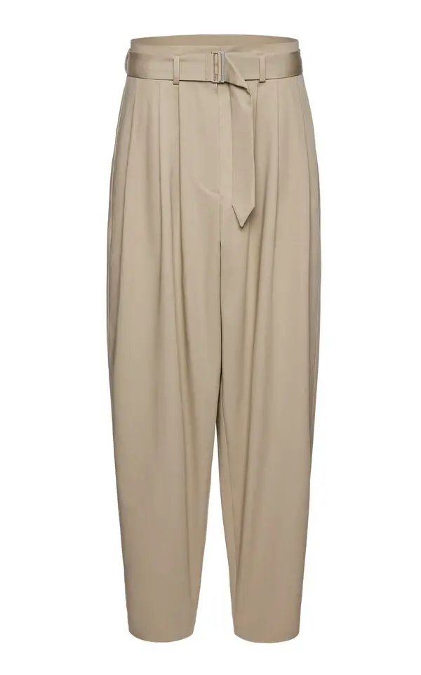 Magda Butrym High-rise Wide-leg Wool-blend Pants - Nude