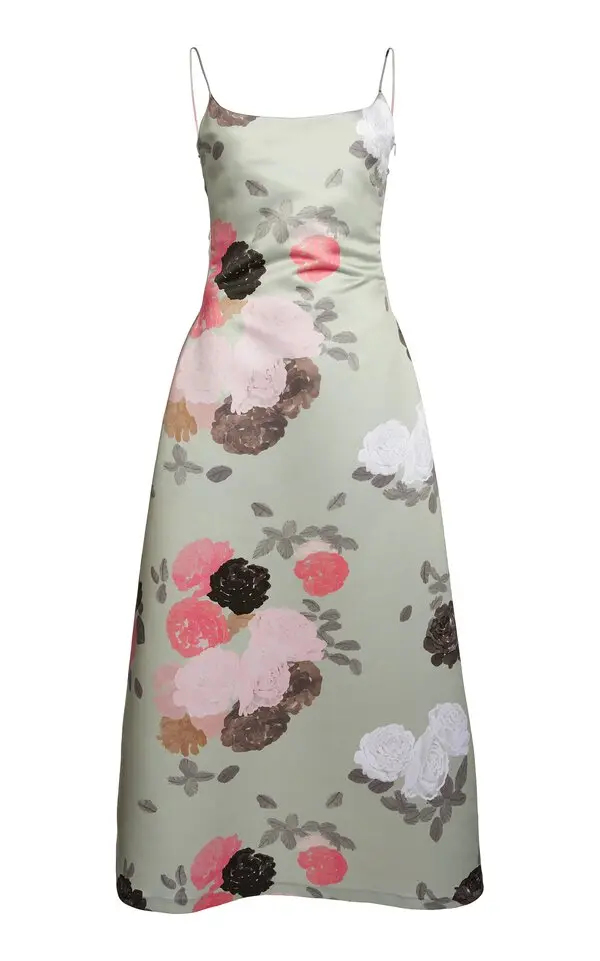 Bernadette Nicole Printed Satin Maxi Dress - Multi
