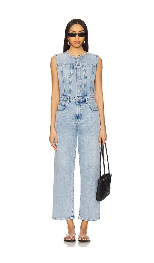 Paige Cirie Ankle Denim Jumpsuit - Blue