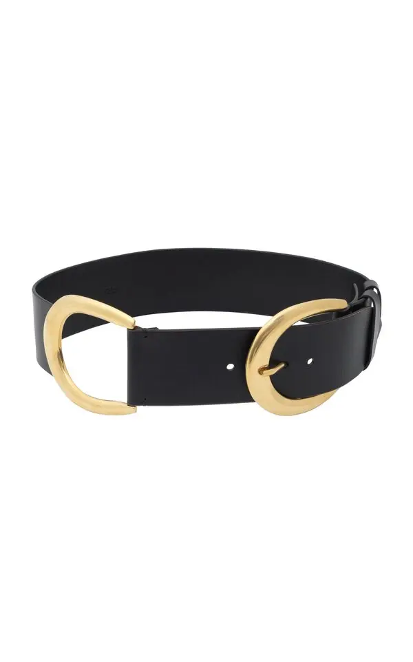 Chloé Anita Double Buckle Leather Belt - Black