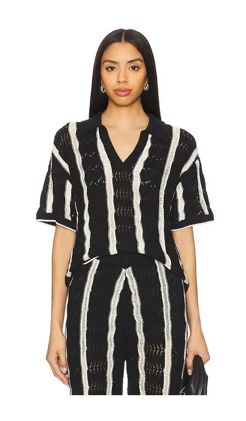 Central Park West Novelty Stitch Polo