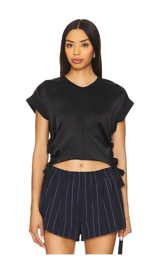 ALLSAINTS Mira Satin Tee - Black