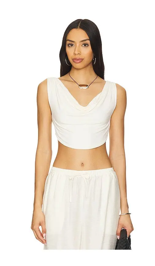 INDAH Maha Solid Cowl Neck Vest Top