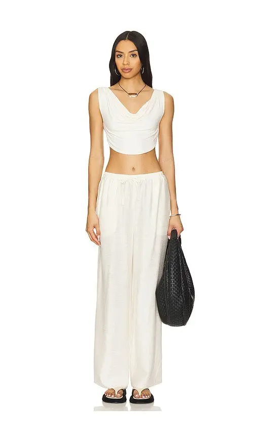 INDAH Maha Solid Cowl Neck Vest Top