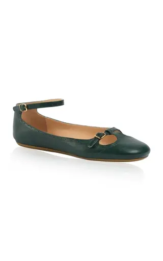 Chloé Misty Leather Ballet Flats - Green