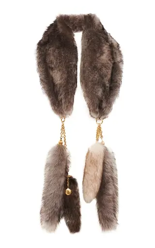Chloé Treasure Tails Lambskin Shearling Scarf