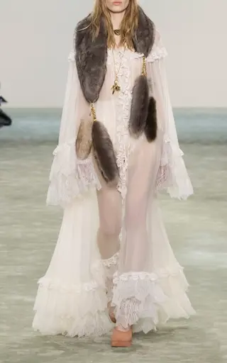 Chloé Treasure Tails Lambskin Shearling Scarf