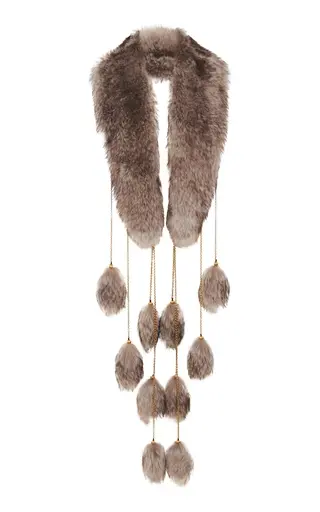 Chloé Treasure Tails Lambskin Shearling Scarf