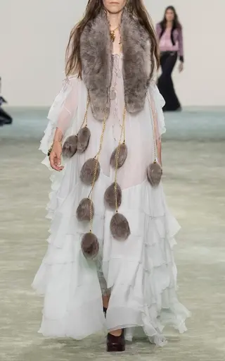 Chloé Treasure Tails Lambskin Shearling Scarf