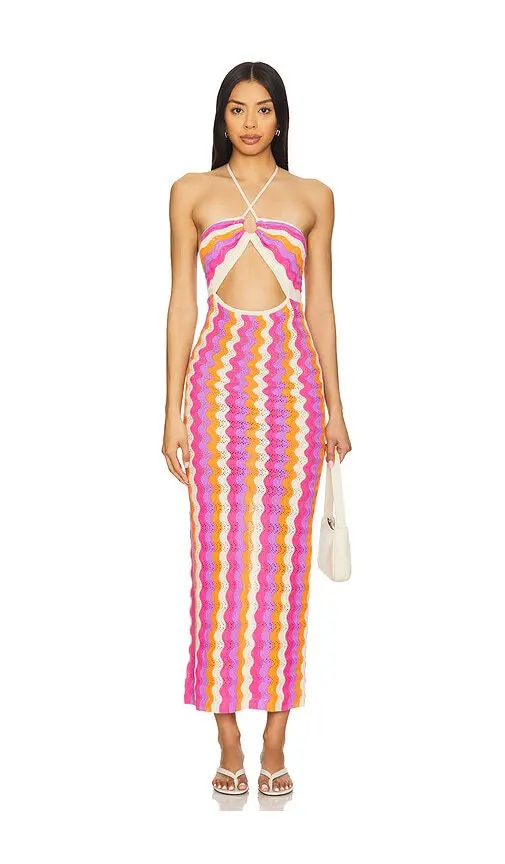 CAPITTANA Poppy Halterneck Dress - Pink