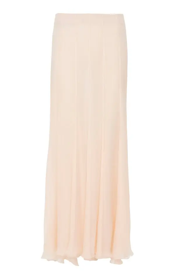 Chloé Organic Silk Mousseline Maxi Skirt - Pink