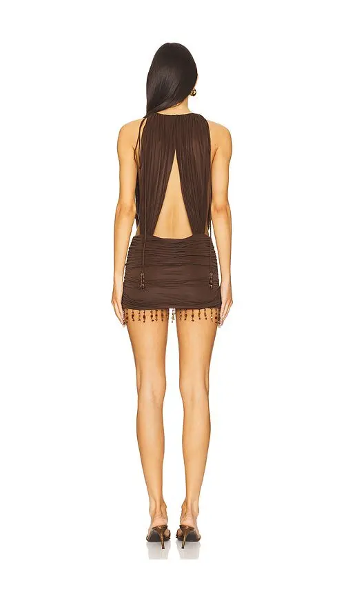 MIRROR PALAIS La Piscine Mini Dress - Brown