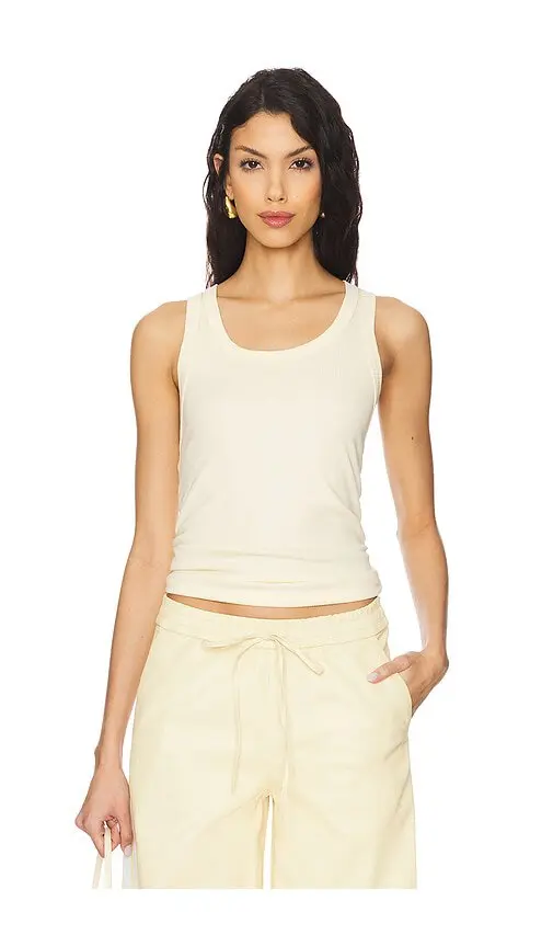 Sprwmn Fitted Scoop Tank Top