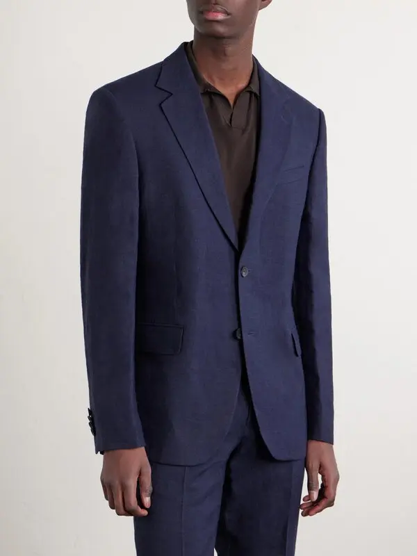 Mr P. Slim-fit Linen Suit Jacket - Blue