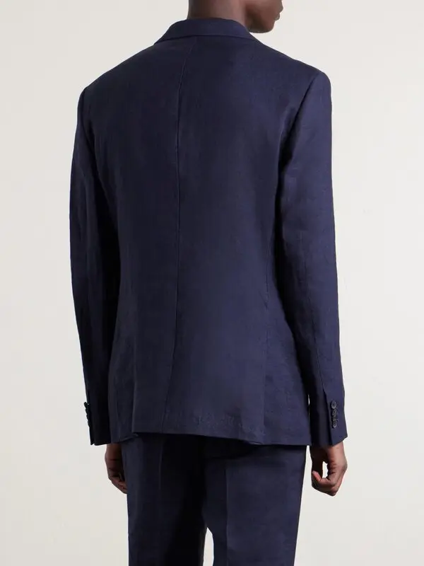 Mr P. Slim-fit Linen Suit Jacket - Blue