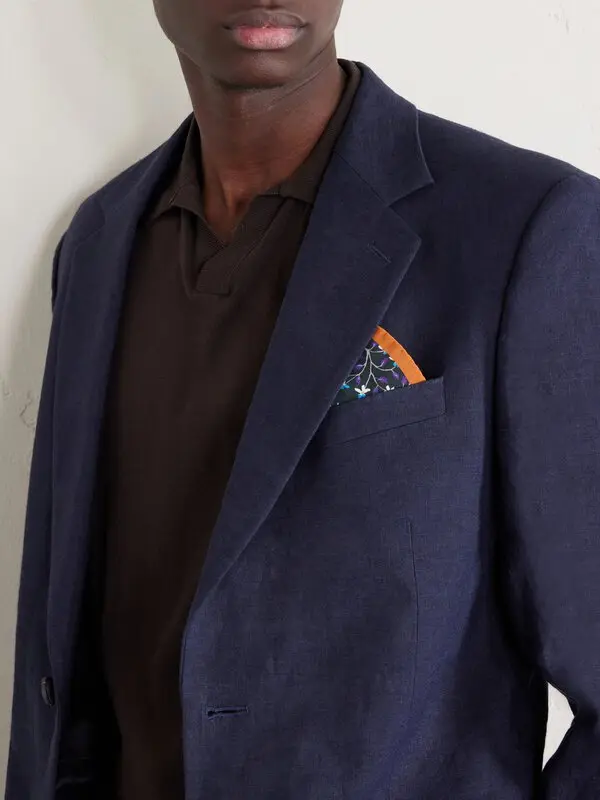 Mr P. Slim-fit Linen Suit Jacket - Blue