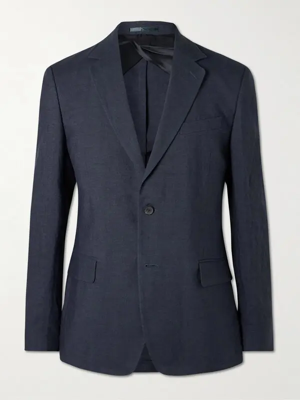 Mr P. Regular-fit Linen Suit Jacket - Blue