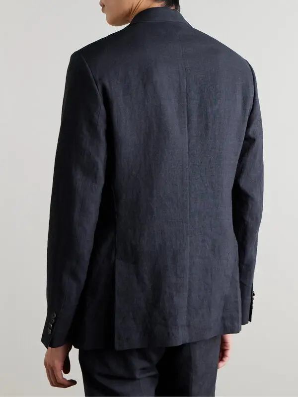 Mr P. Regular-fit Linen Suit Jacket - Blue