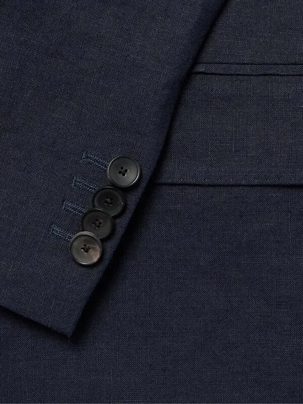 Mr P. Regular-fit Linen Suit Jacket - Blue
