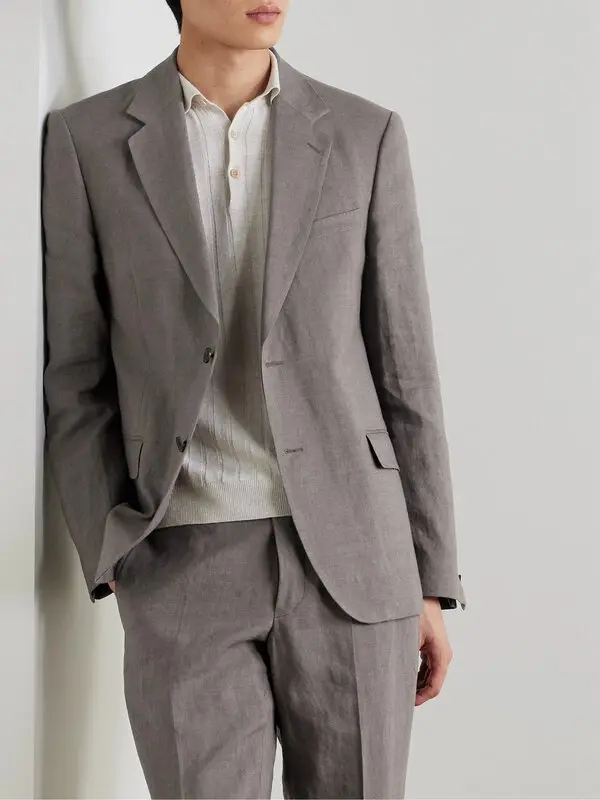 Mr P. Regular-fit Linen Suit Jacket