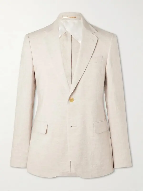 Mr P. Slim-fit Linen Suit Jacket - Neutrals