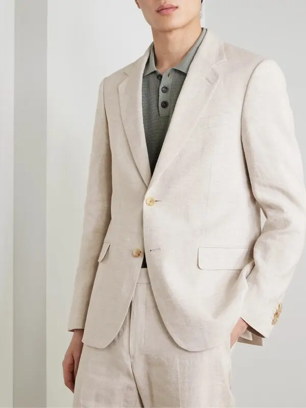 Mr P. Slim-fit Linen Suit Jacket - Neutrals