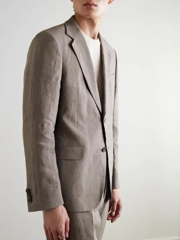 Mr P. Slim-fit Linen Suit Jacket - Gray