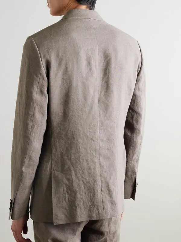 Mr P. Slim-fit Linen Suit Jacket - Gray