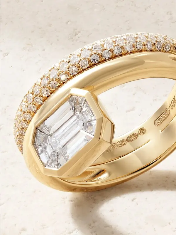 Shay Floating Bezel 18-karat Diamond Ring