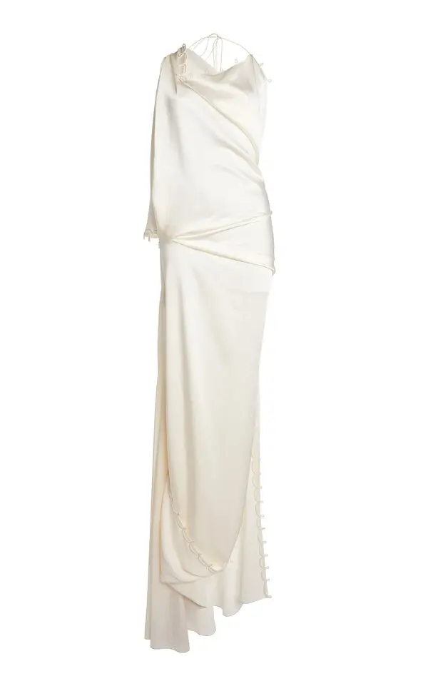 Victoria Beckham Rouleaux Detail Sleeveless Gown - Ivory